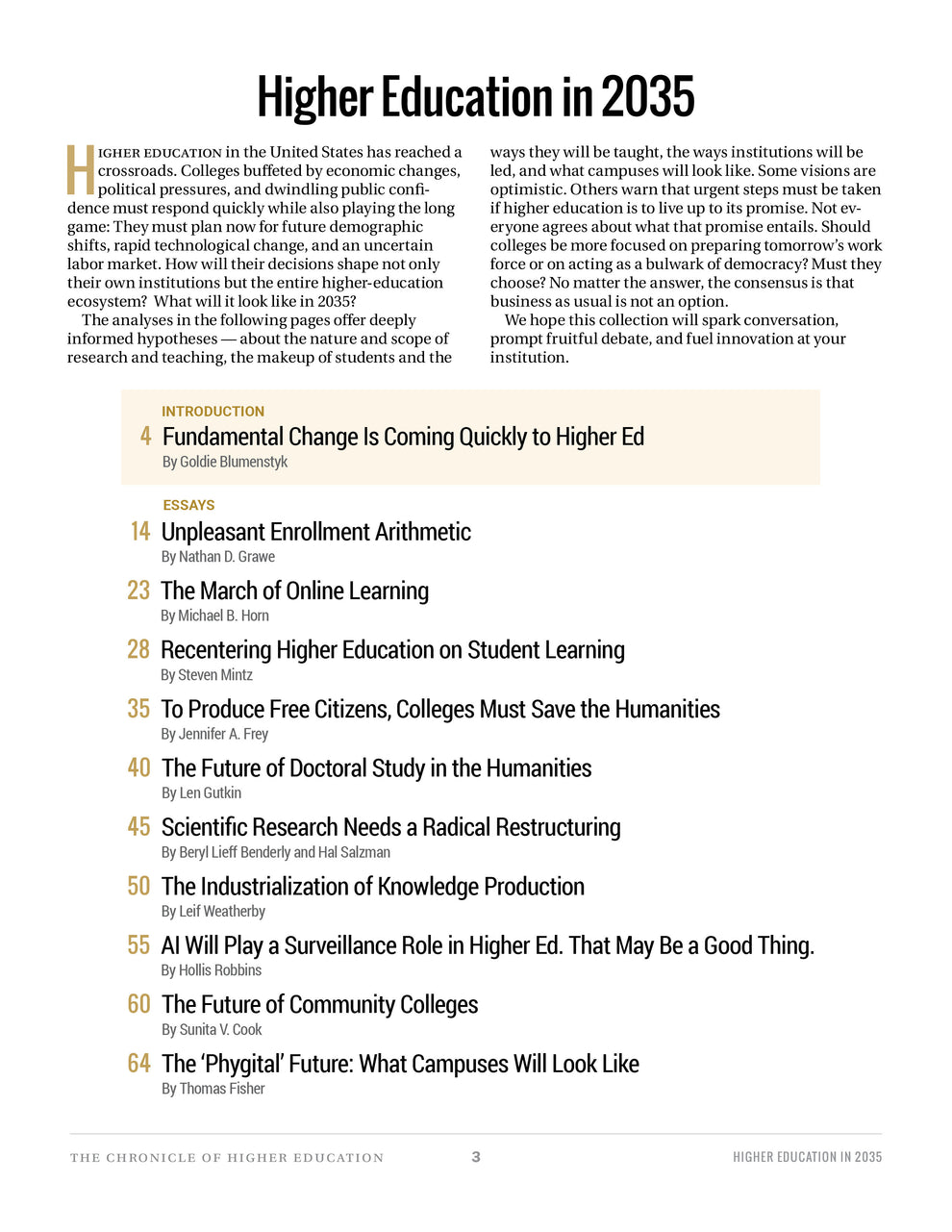 Higher Education in 2035 | The Chronicle of Higher Education – Chronicle Store