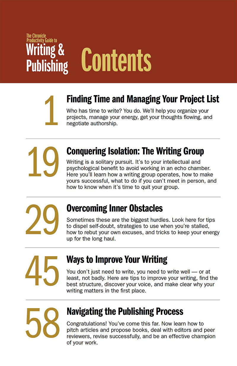 The Chronicle Productivity Guide to Writing & Publishing – Chronicle Store